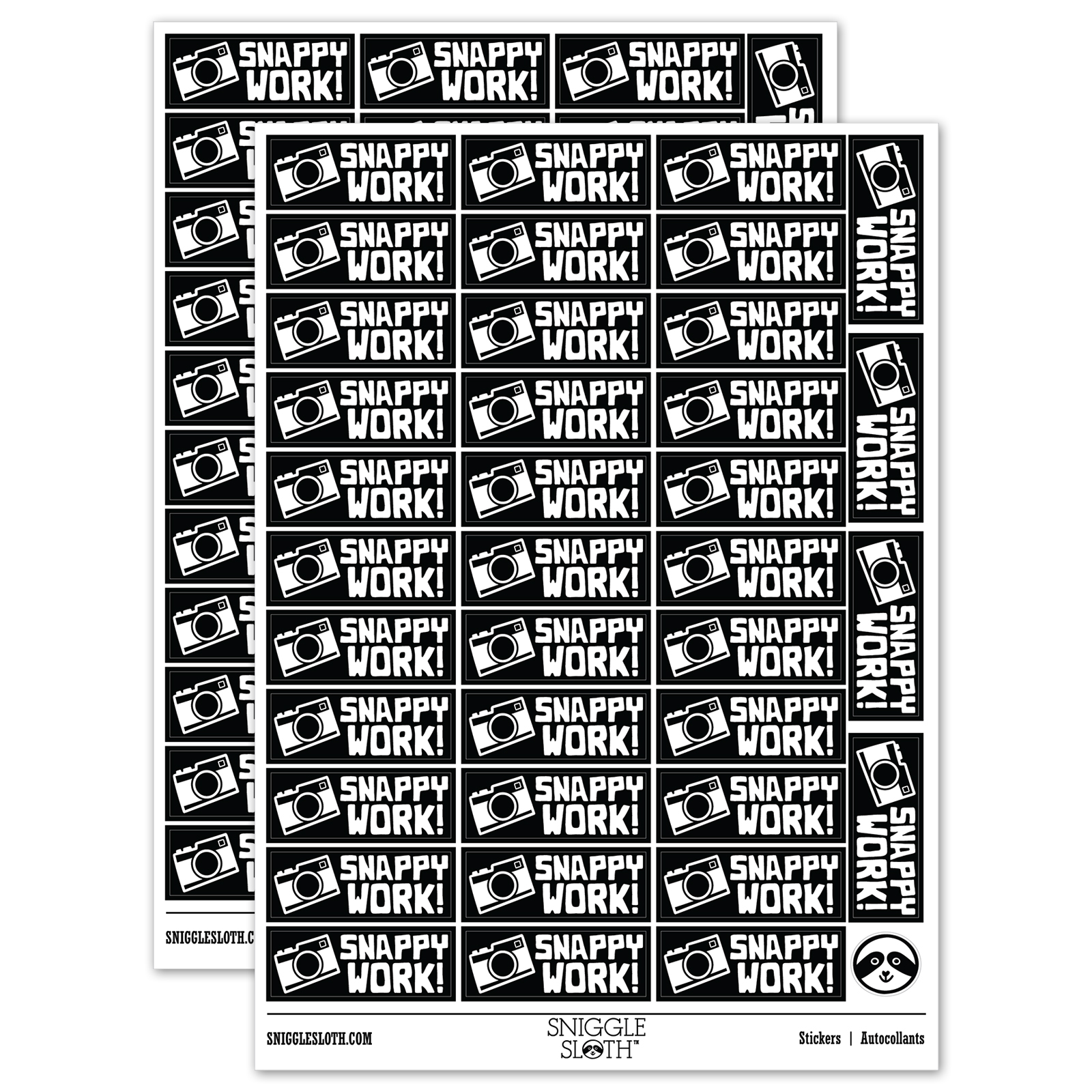 Snappy Work Camera Teacher Student School Sticker Set - Black - Gloss ...