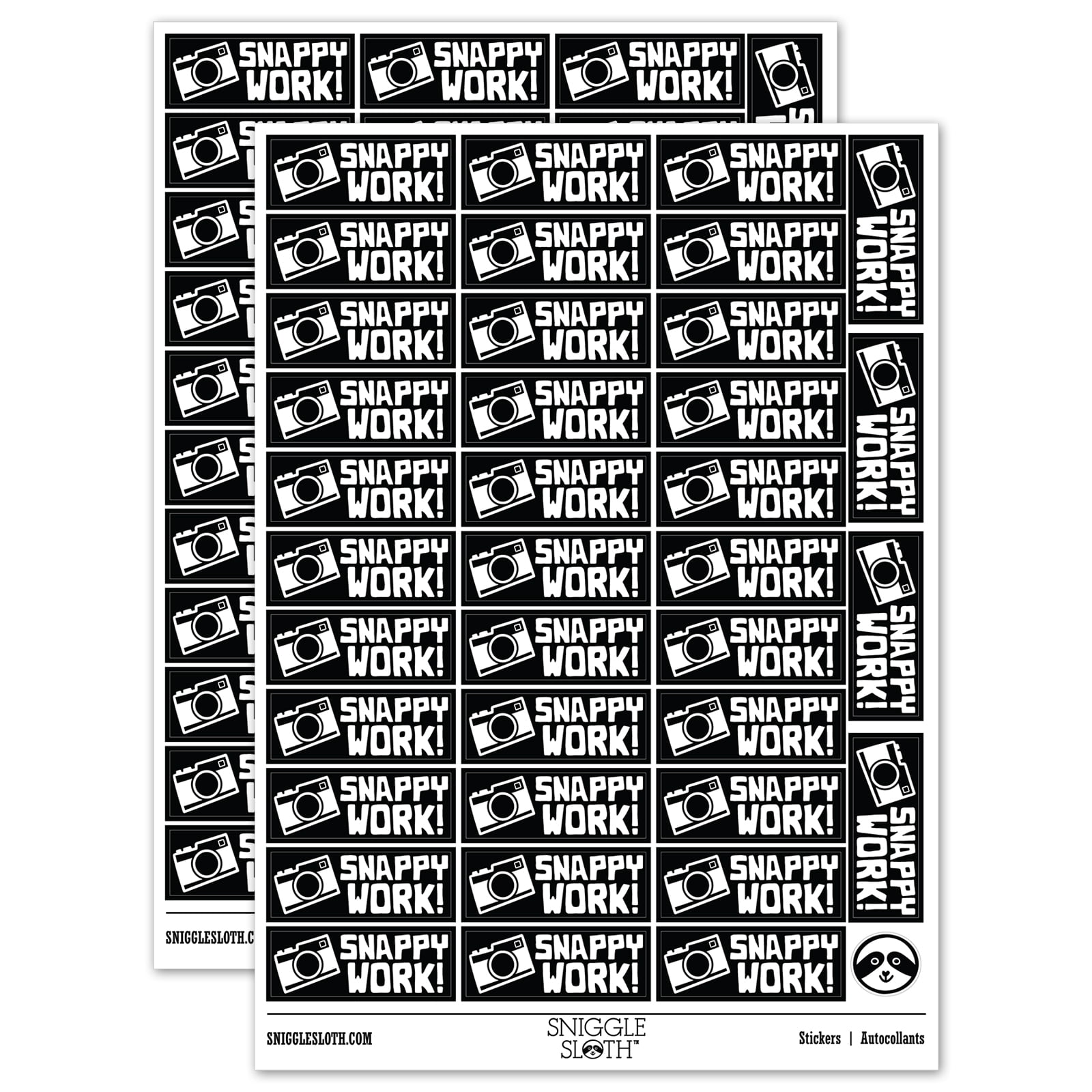 Snappy Work Camera Teacher Student School Sticker Set - Black - Matte ...