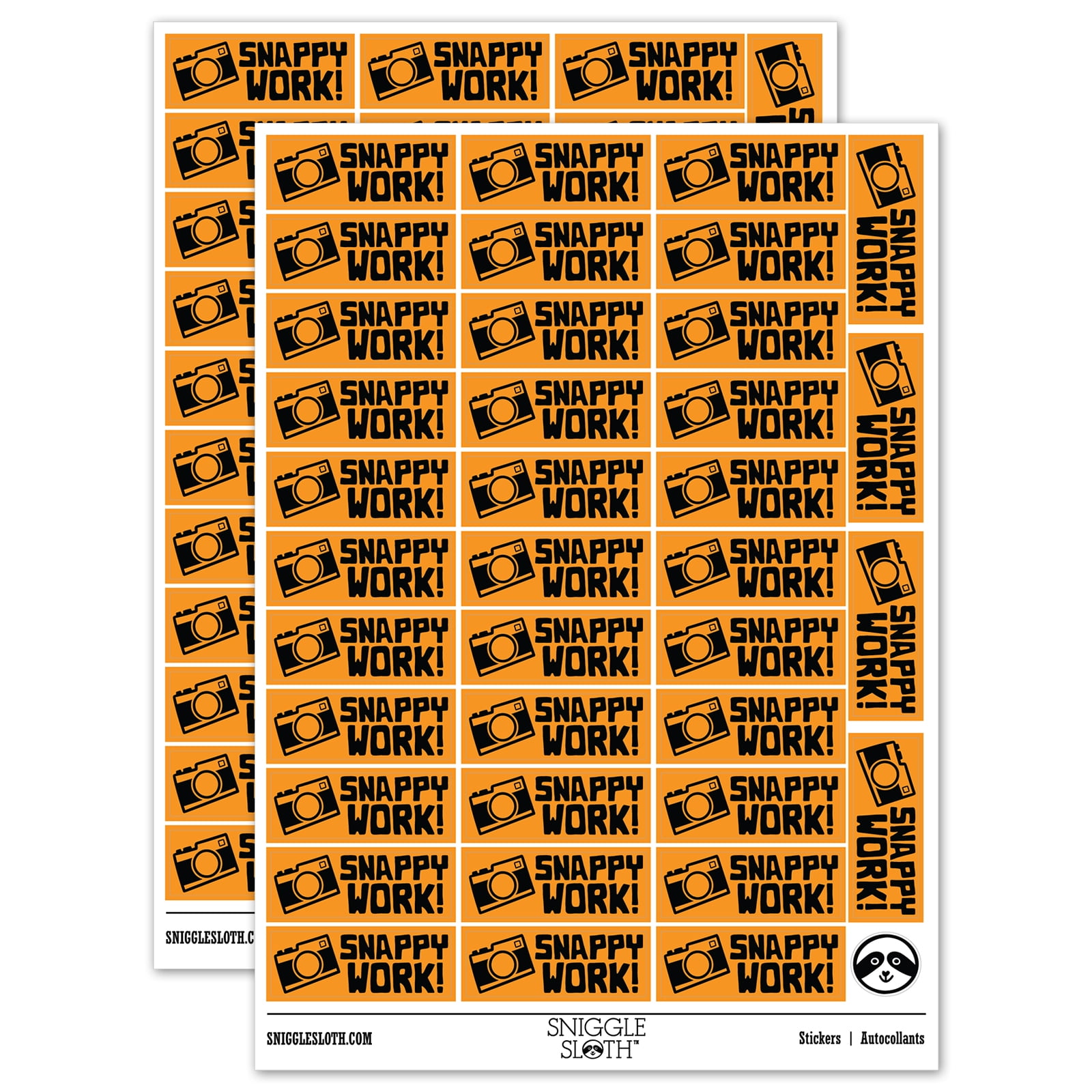 Snappy Work Camera Teacher Student School Sticker Set - Orange - Matte ...