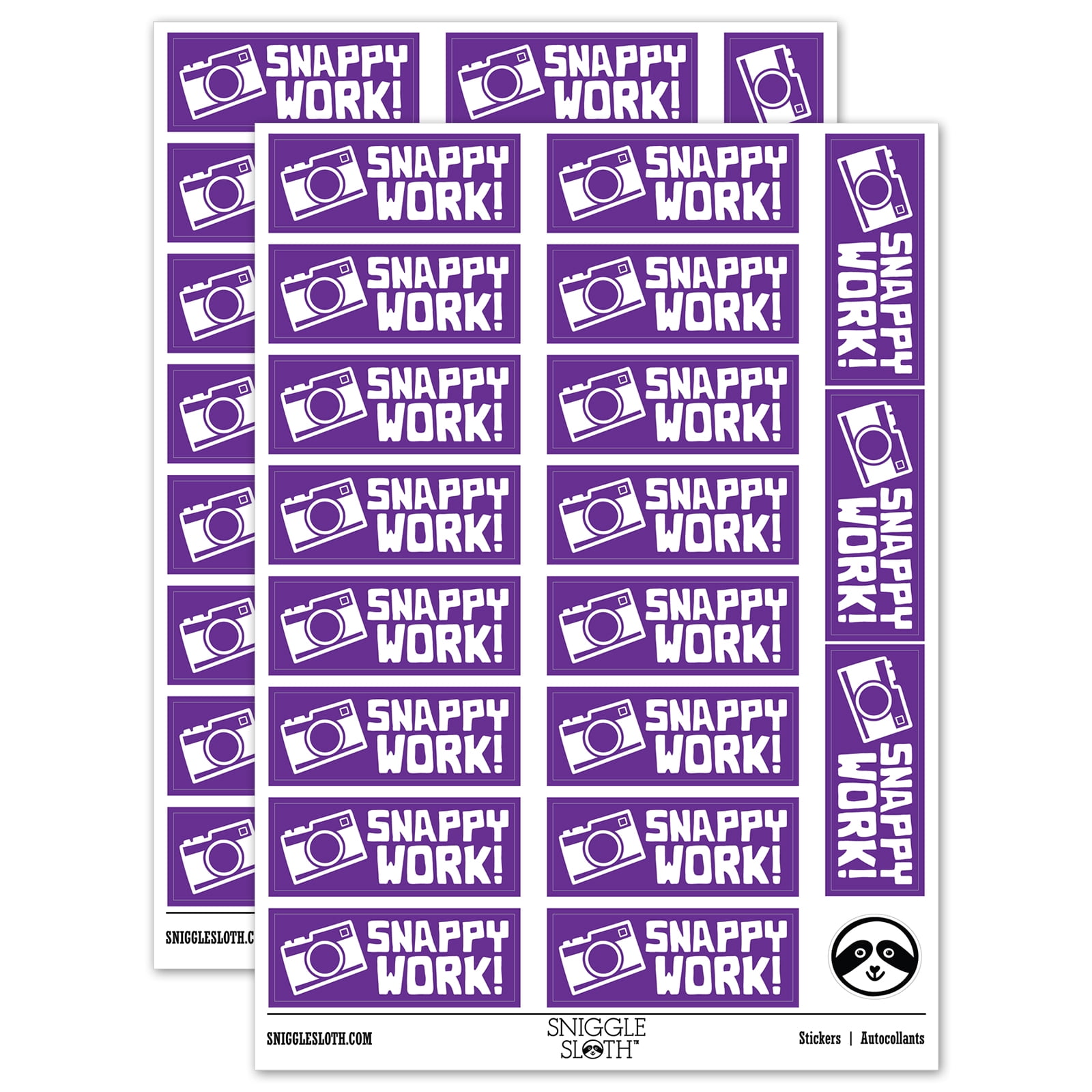 Snappy Work Camera Teacher Student School Sticker Set - Purple - Gloss ...