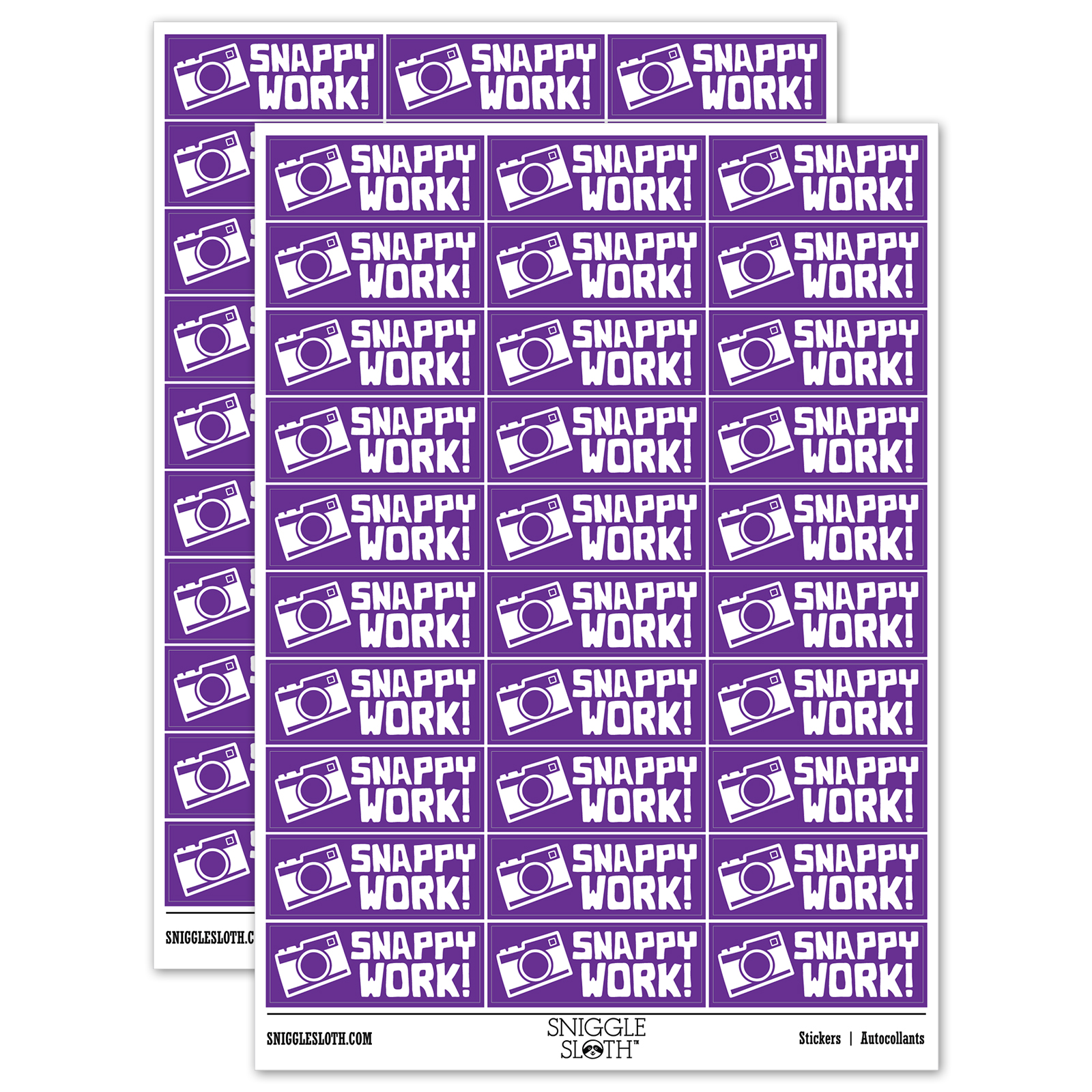 Snappy Work Camera Teacher Student School Sticker Set - Purple - Matte ...