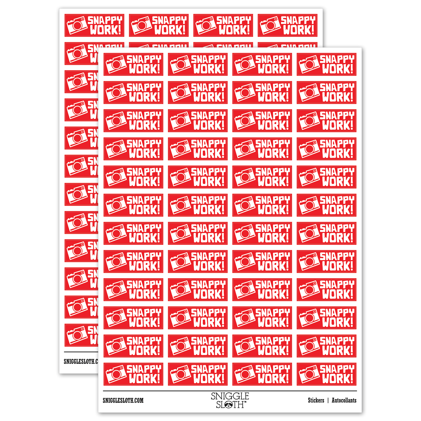 Snappy Work Camera Teacher Student School Sticker Set - Red - Gloss ...