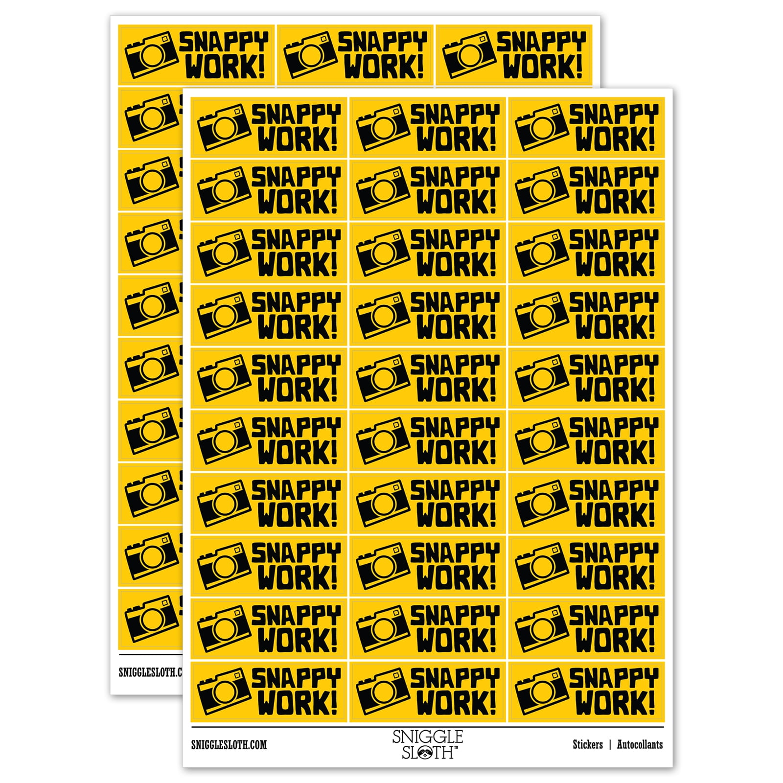 Snappy Work Camera Teacher Student School Sticker Set - Yellow - Matte ...
