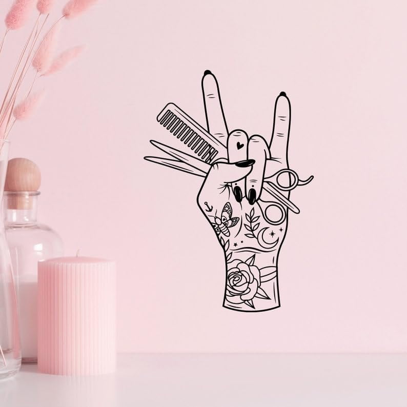 SnappySticker Beauty Salon Wall Sticker PVC Vinyl Easy to Stick 27 X 40 ...