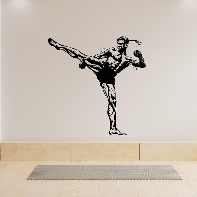 SnappySticker Fighting Wall Sticker PVC Vinyl Easy to Stick 27 X 27 ...