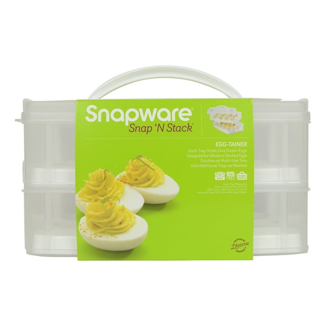 Snapware Large 2-Layer Snap 'N Stack BPA-Free Plastic Egg Holder Food ...