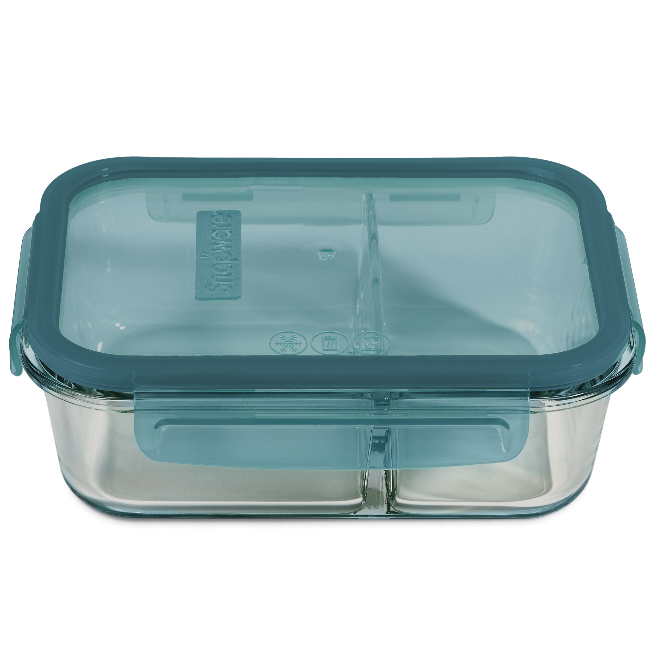 Snapware Meal Box 4-Cup Divided Glass Storage Container with Lid ...