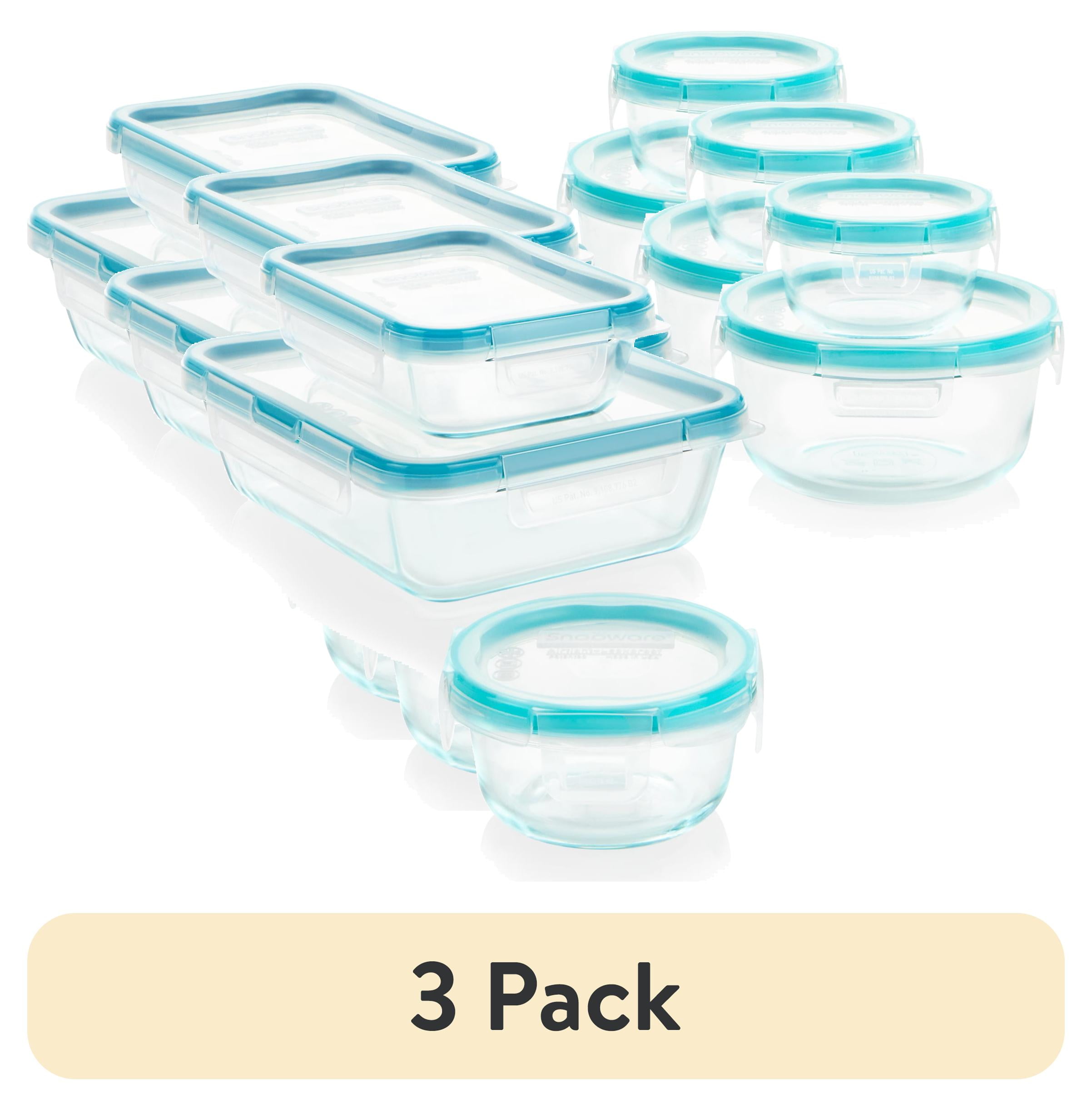 (3 pack) Snapware Total Solution Glass Storage Set, 10 Piece - Walmart.com