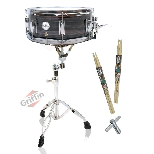 Snare Drum Kit by Griffin Includes Snare Stand, 2 Pairs of Maple Drum ...