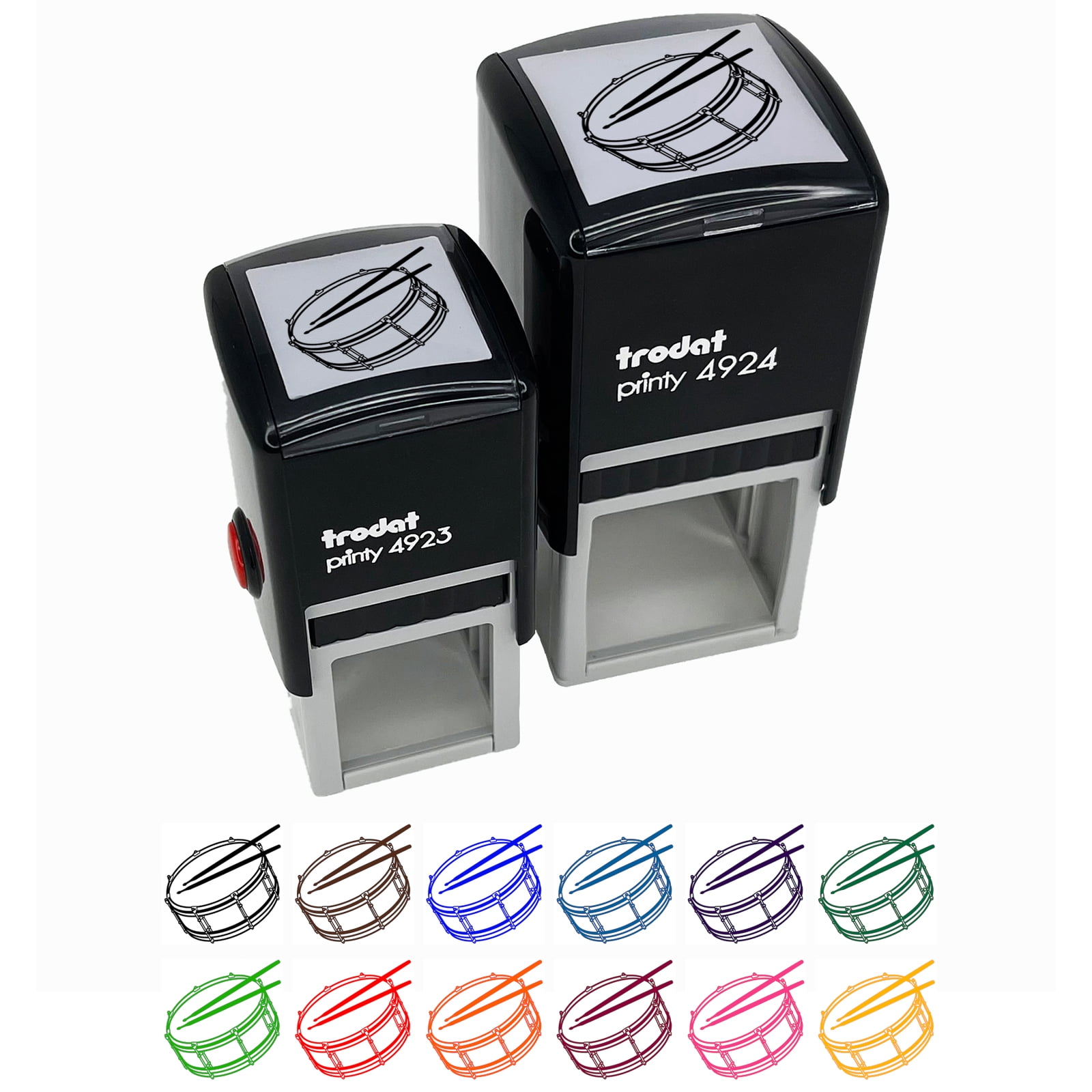 Snare Drum Percussion Musical Instrument Self-Inking Rubber Stamp Ink ...