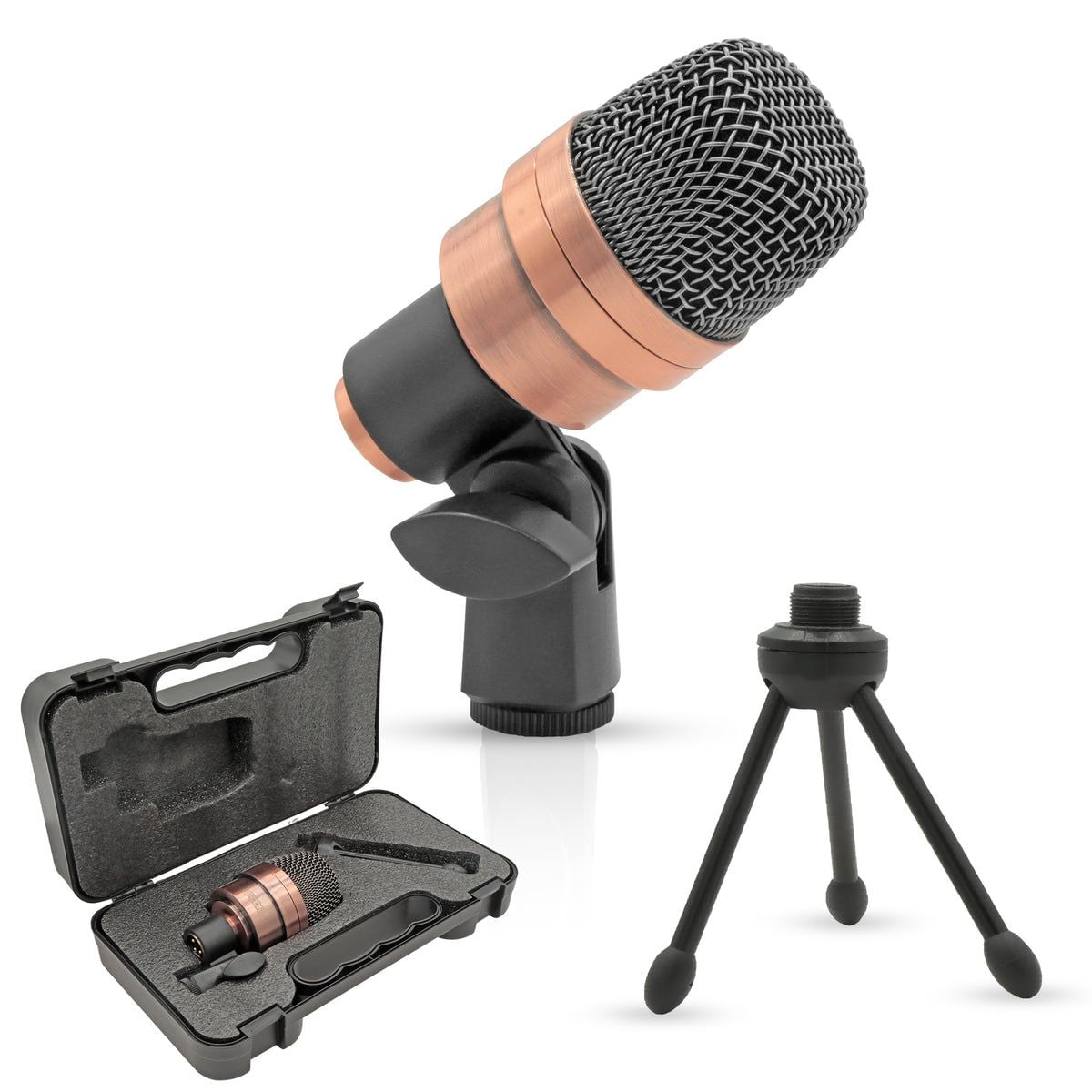 Snare Microphone Copper Finish XLR Wired Cardioid Uni Directional Tom ...