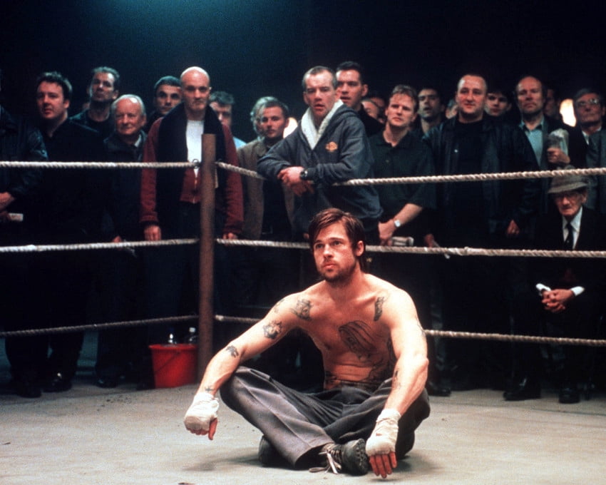 Snatch 24x36 HD Aluminum Wall Art Brad Pitt Sits in Middle of Boxing ...