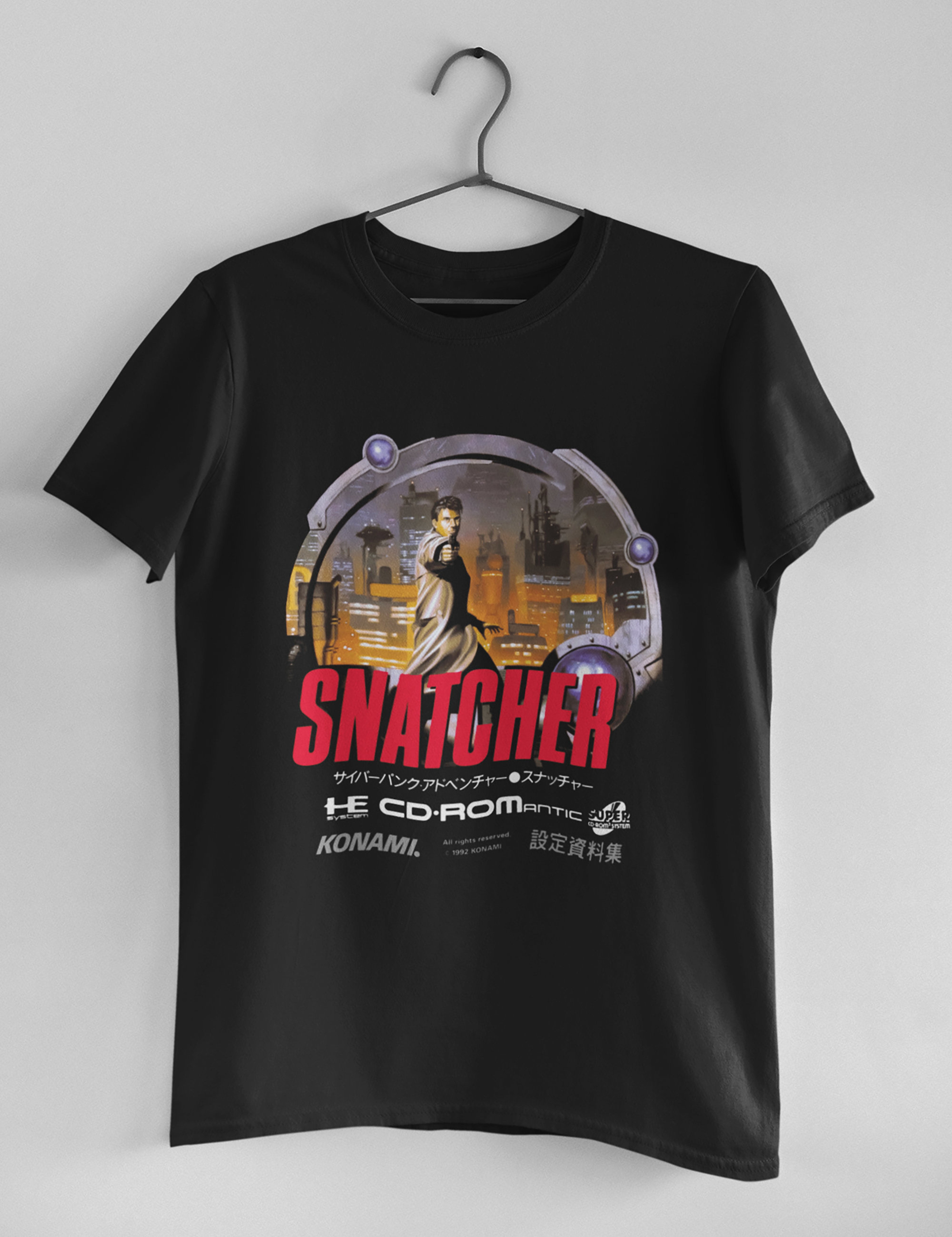 Snatcher Unisex T-Shirt - Cyberpunk - Visual Novel - Sega CD - Mega CD - PC Engine - Hideo ...