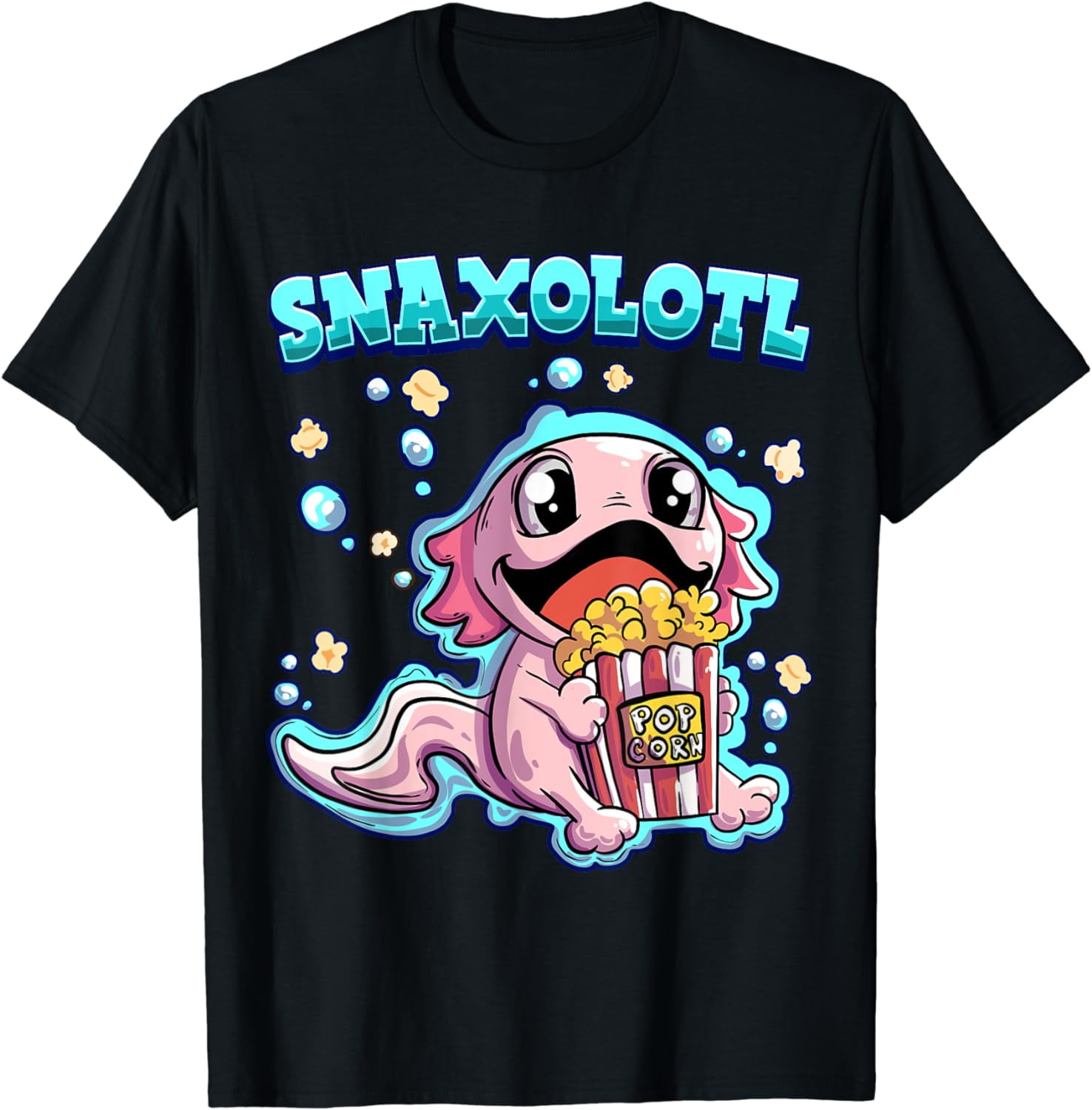 Snaxolotl Axolotl Candy Kawaii Popcorn T-Shirt - Walmart.com