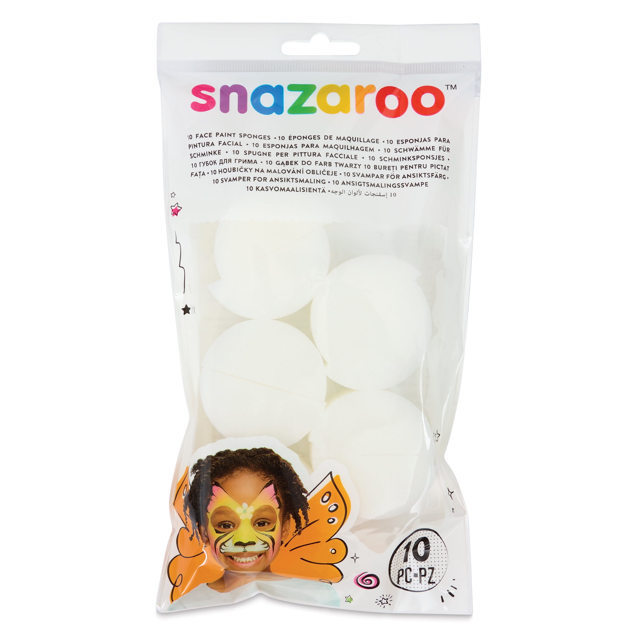 Snazaroo Face Paint Sponge Set - Semi Circle Sponges, Pkg of 10 ...