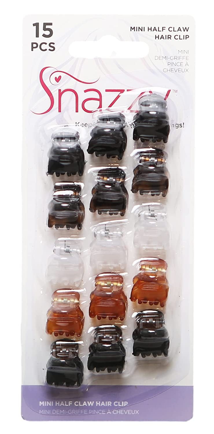 Snazzy Hair Half Claw Clips 15PCS 1 cm Non Slip, Acrylic Hair Barrettes ...