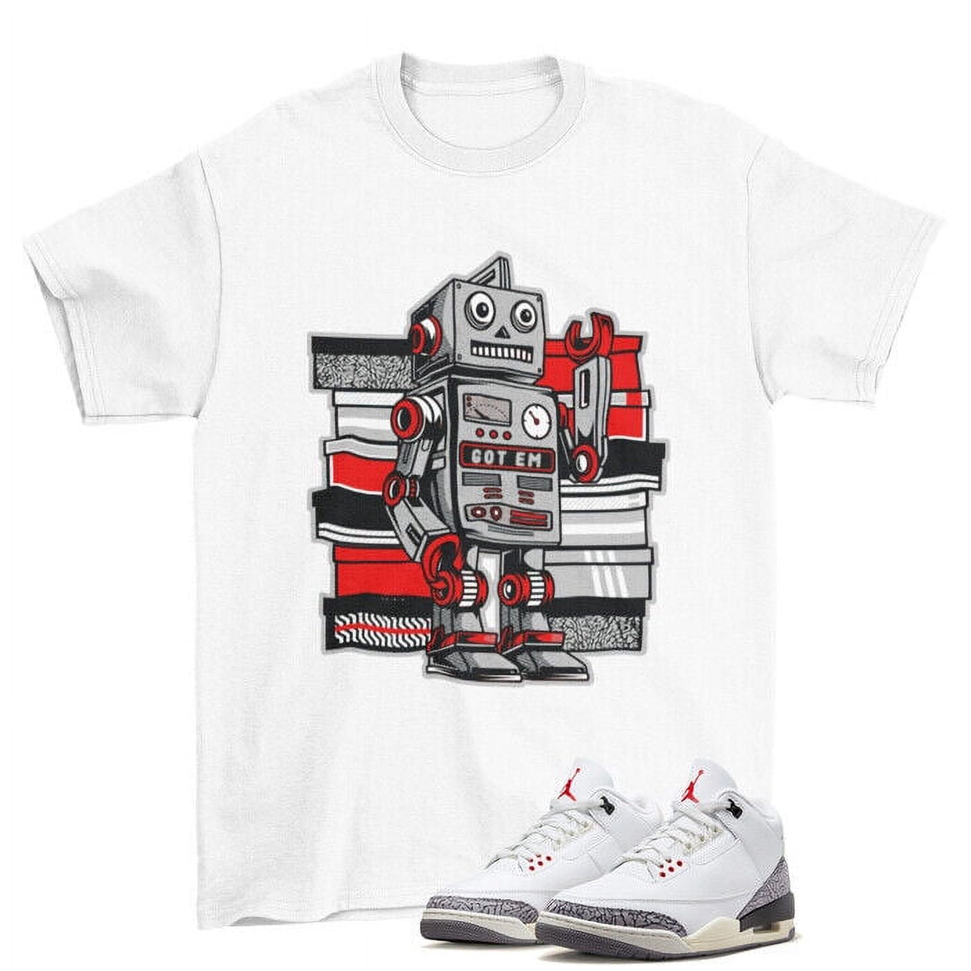 Sneaker Bot Shirt White to Match Jordan 3 Retro White Cement DN3707-100 ...