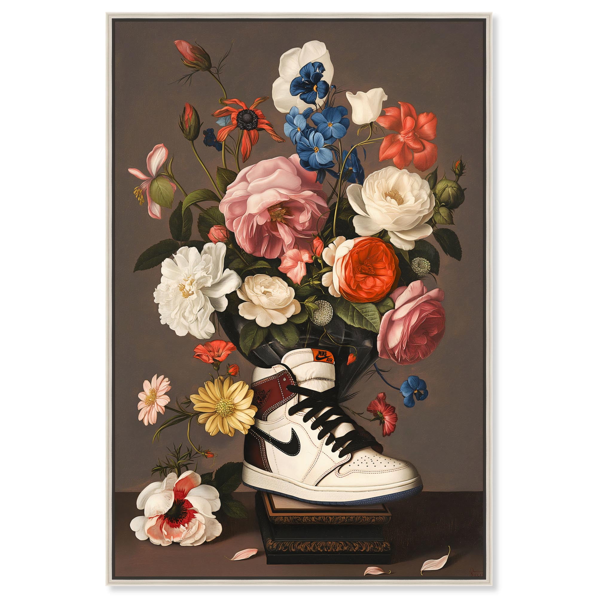 Sneaker Bouquet I Canvas Modern Sneaker Art by Art Remedy, Silver Frame ...