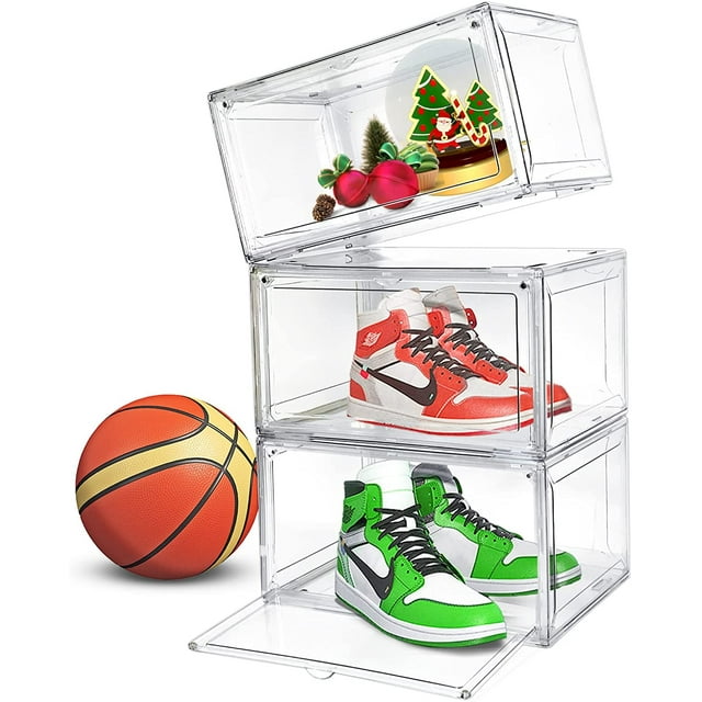 Walmart Clear Acrylic Display Shoe Bins, Stackable Tall Containers ...