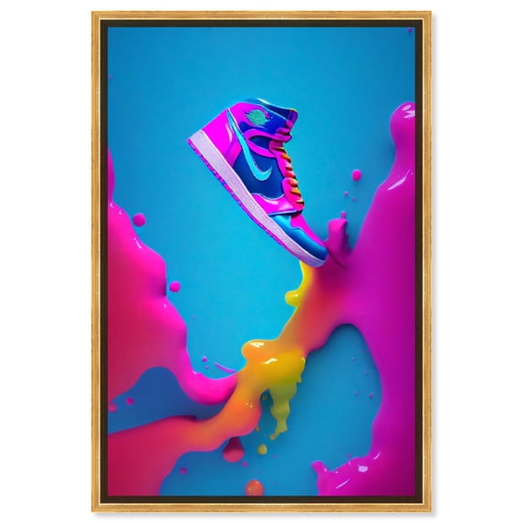 Sneaker Colorful Splash Canvas Neon Art Prints by Art Remedy, Gold ...