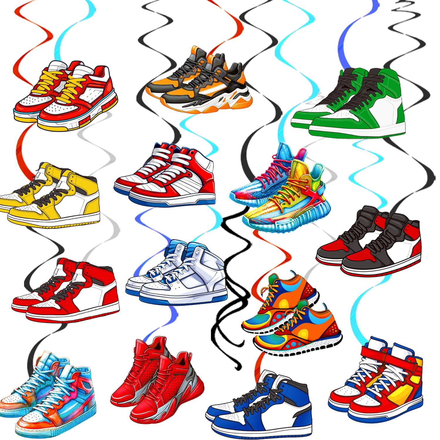 Sneaker Hanging SwirlsTRDN 20Pcs Sport Shoes Ceiling Swirls Basketball ...