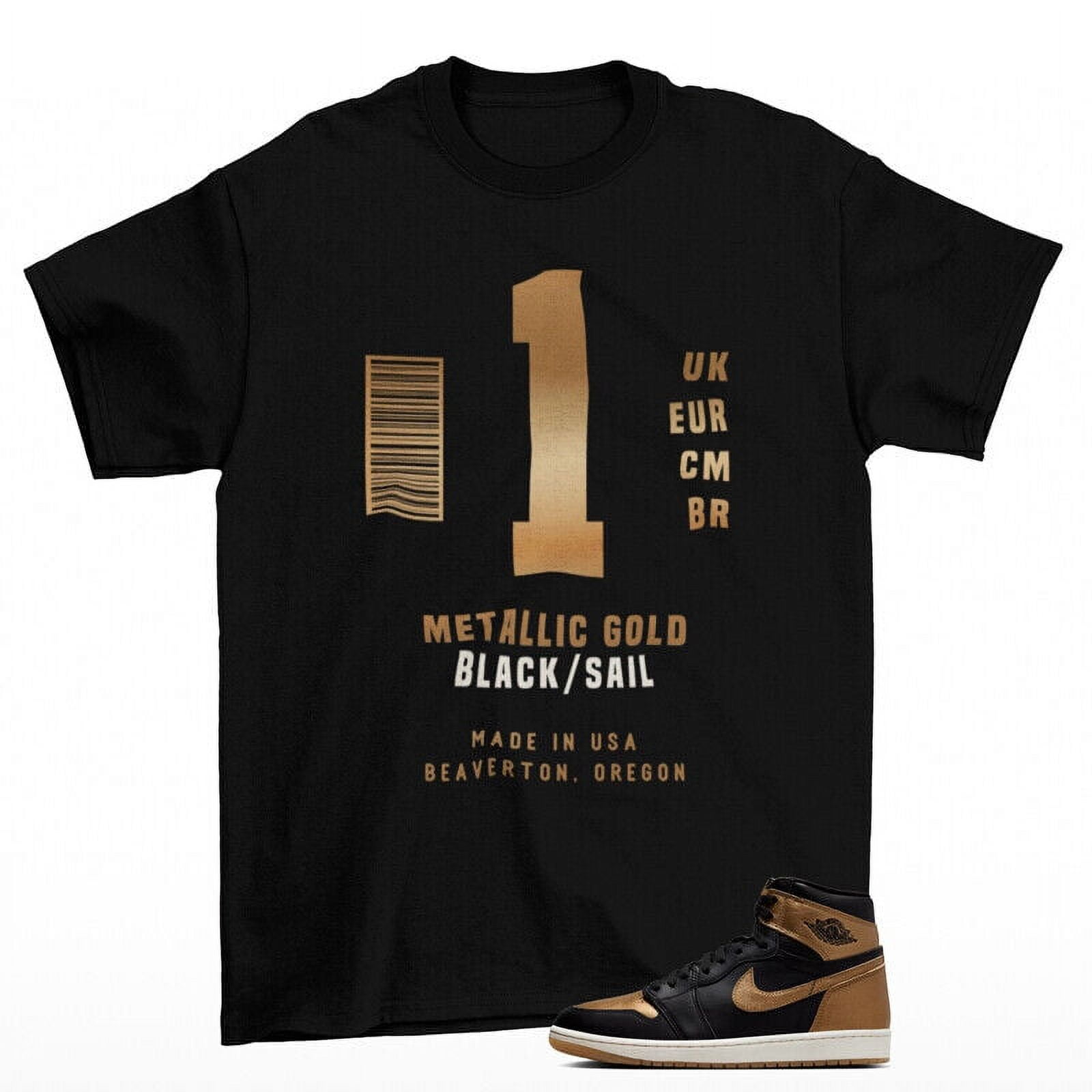 Sneaker Label Shirt to Match Jordan 1 High OG Black Metallic Gold ...