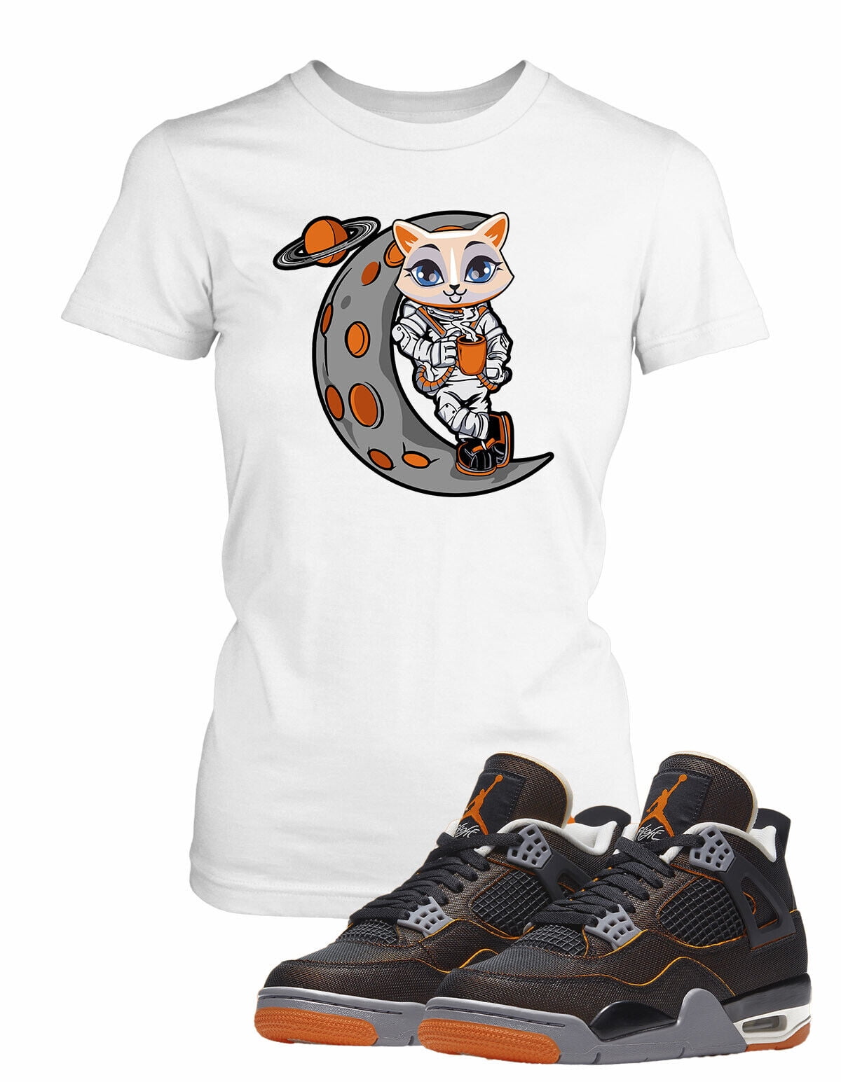 Sneaker Ladies Tee Shirt to Match Womens Air Jordan 4 Starfish Shoe ...
