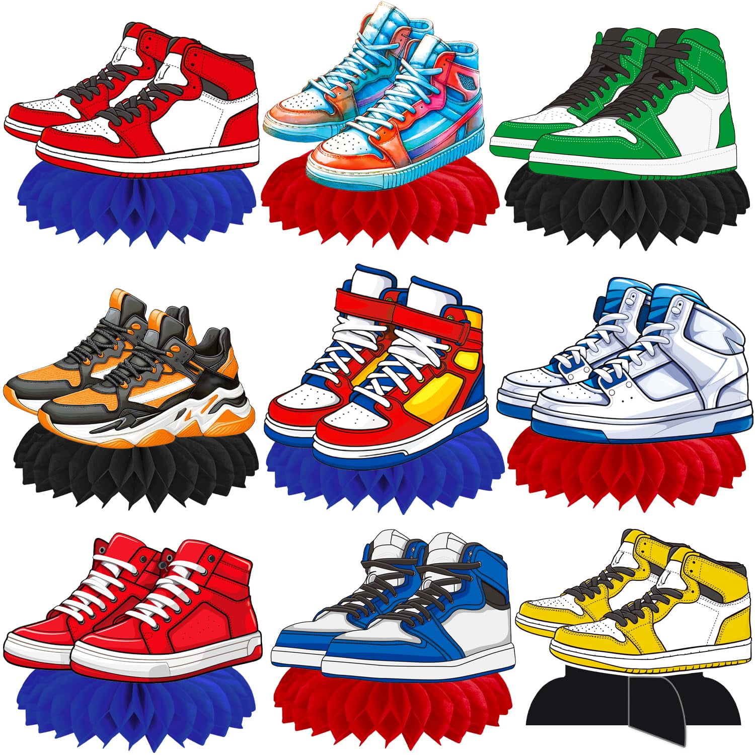 Sneaker Party Honeycomb Centerpieces 12Pcs Sneaker Birthday Party ...