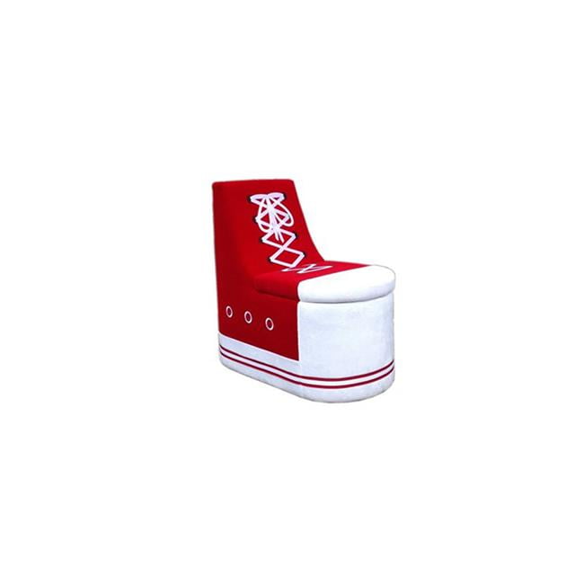 Sneaker Shoe Shaped Wooden Chair with Storage, Red & White - Walmart.com