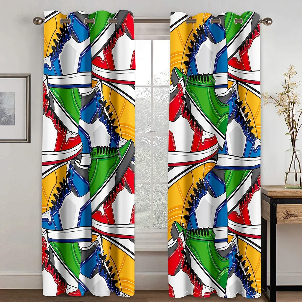 Sneaker Shoes Graffiti Bedroom Window Drapes for Teen Kids Printed ...