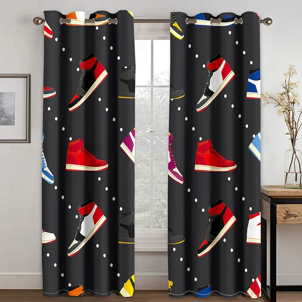 Sneaker Shoes Graffiti Bedroom Window Drapes for Teen Kids Printed ...