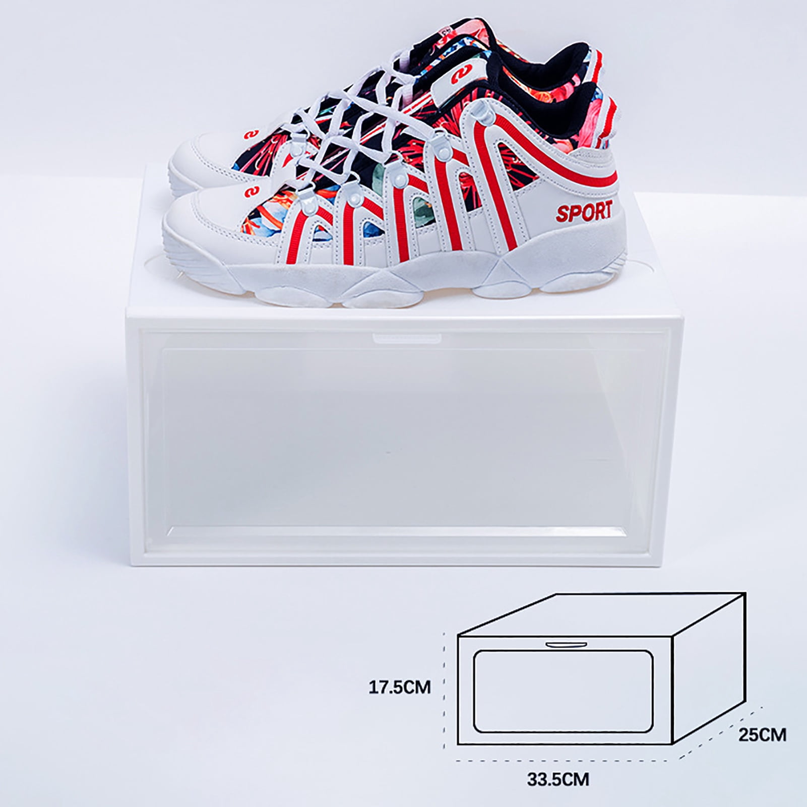 Sneaker Storage Shoe Box Side Opening Multipurpose Stackable Shoe Box ...