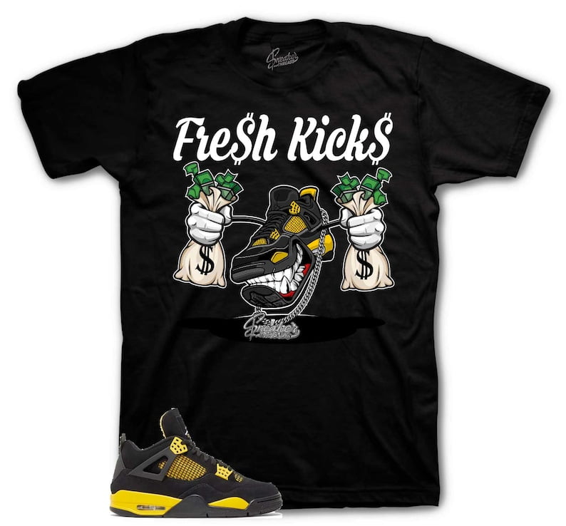 Sneaker Tees To Match Retro 4 Yellow Thunder - Fresh Kicks Shirt ...