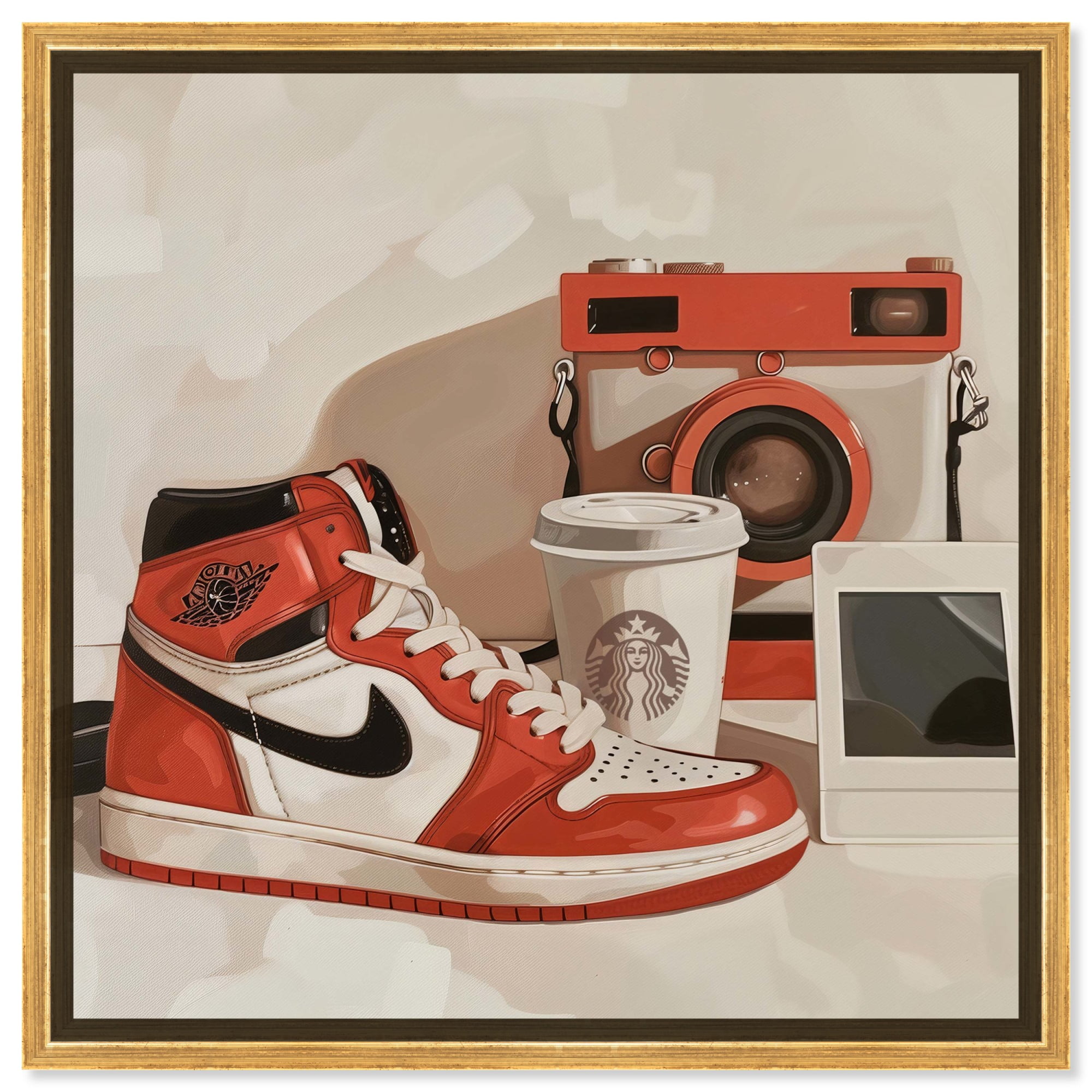 Sneaker and Polaroid Canvas Urban Art Prints by Notoriart, Gold Frame ...