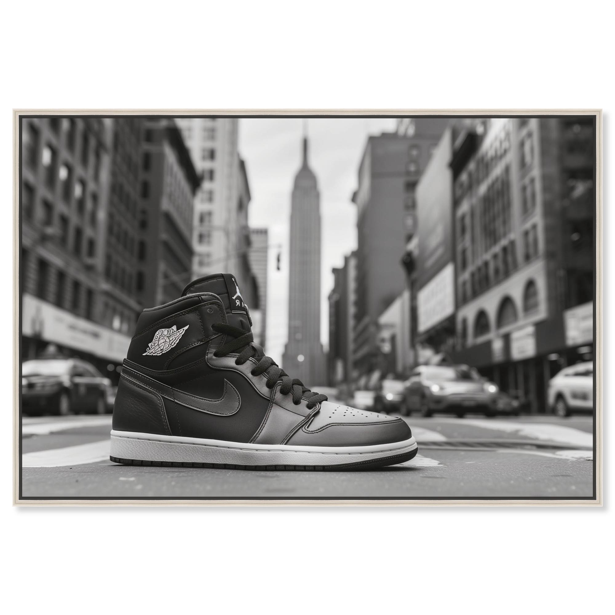 Sneaker in New York Canvas Sneaker Prints by Art Remedy, Silver Frame ...