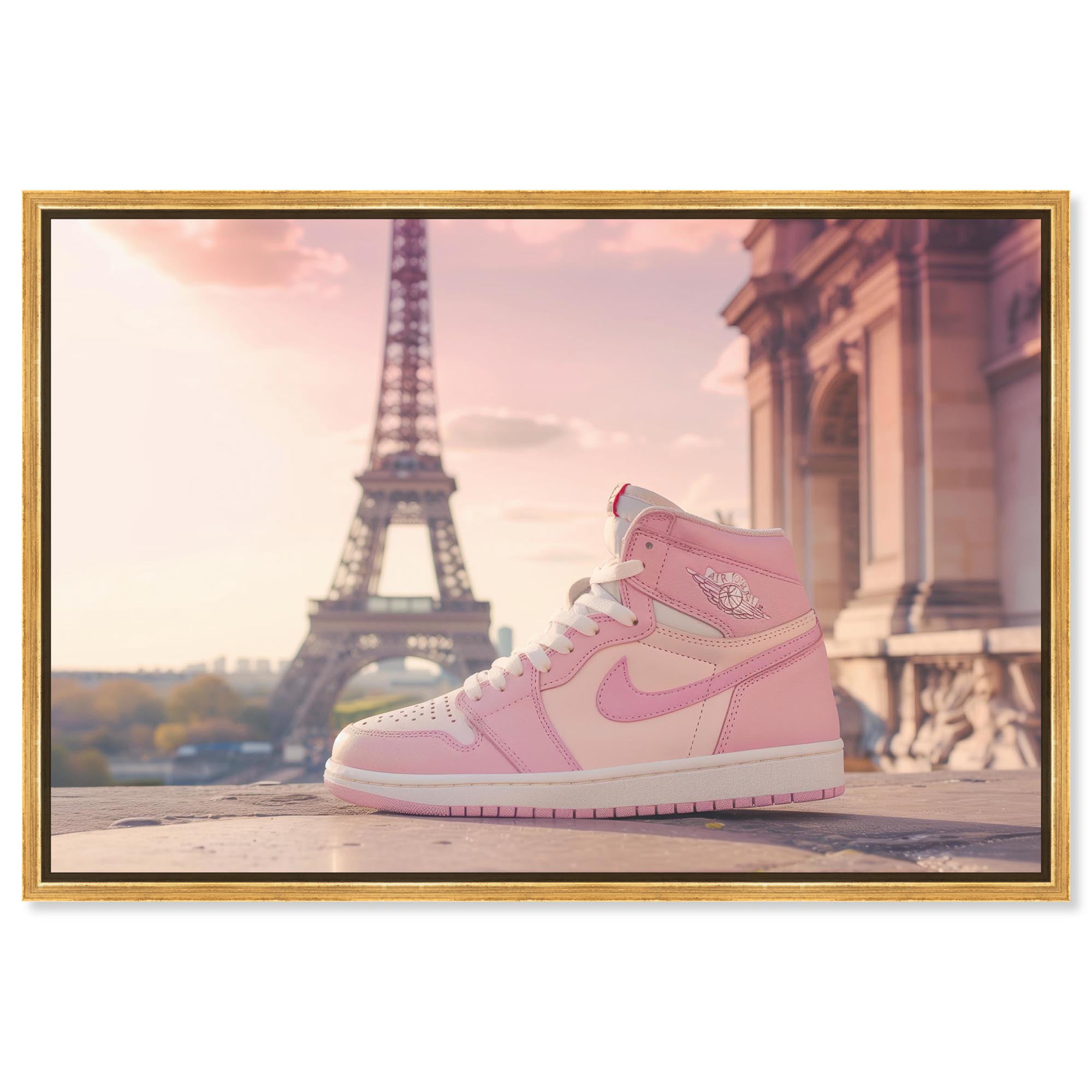 Sneaker in Paris Canvas Sneaker Prints by Art Remedy, Gold Frame, 24" x ...