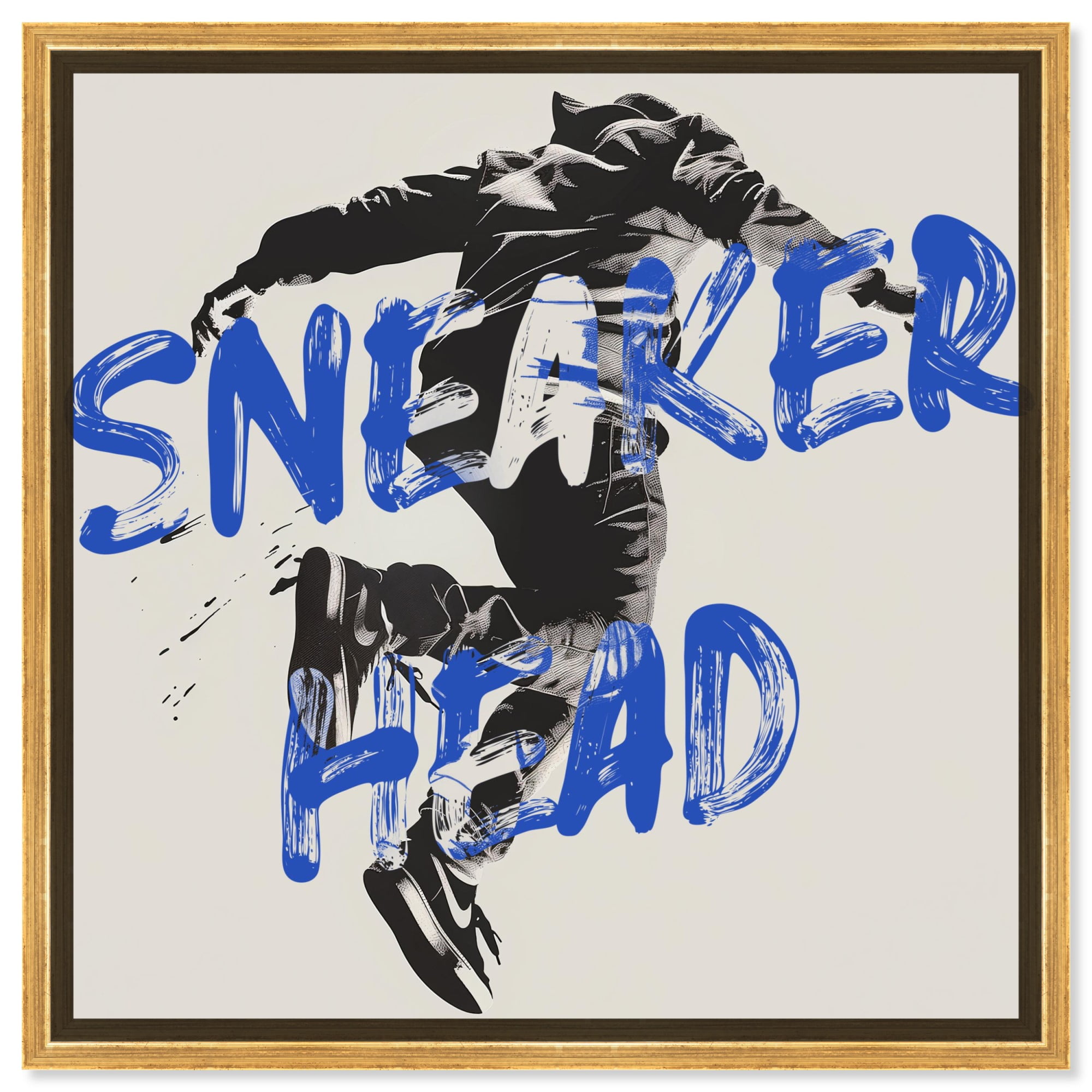 Sneakerhead Jump Canvas Urban Art Prints by Notoriart, Gold Frame, 20 ...