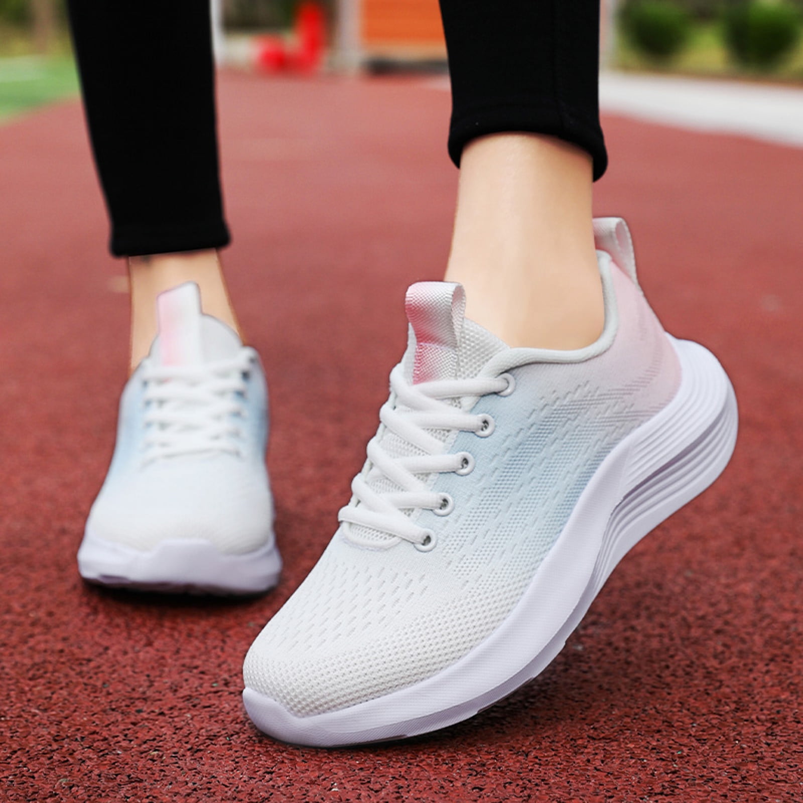 Sneakers For Women Clearance Platform Clearance Comfortable Lightweight Running Shoes Walking Breathable Tennis Sneakers Size 8.5 Sky Blue