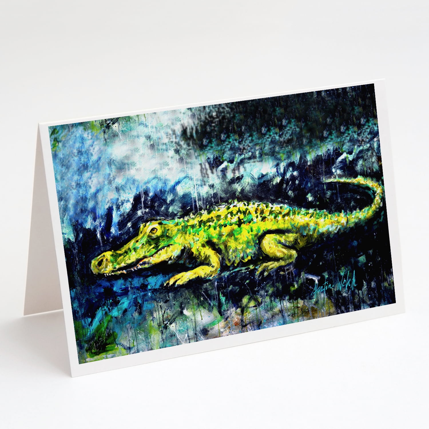 Sneaky Alligator Greeting Cards Pack of 8 7 in x 5 in - Walmart.com