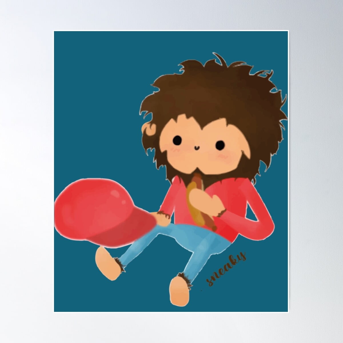 Sneaky Sasquatch Funny Big Head For Game Lover Poster Wall Art, Modern ...