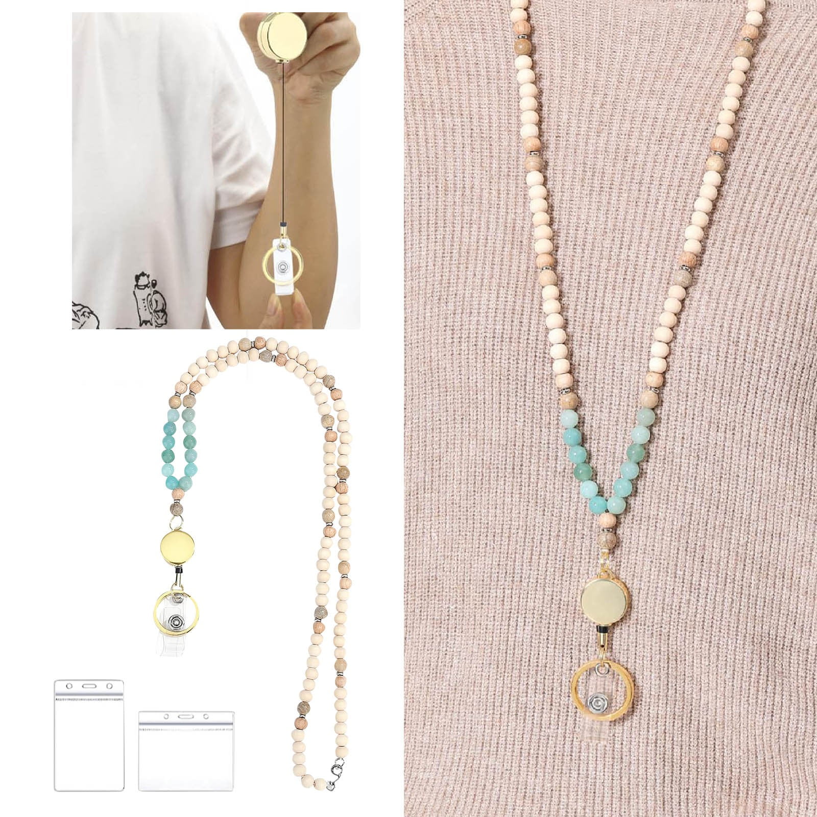 Sneep ID Badge Rope Teacher Checkpiece Key Sneeper Can Retractable ID ...