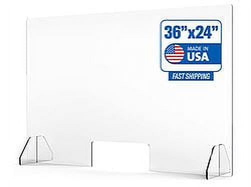 Sneeze Guard Acrylic Desk Shield - 36" x 24" - Made in the USA - Easy ...
