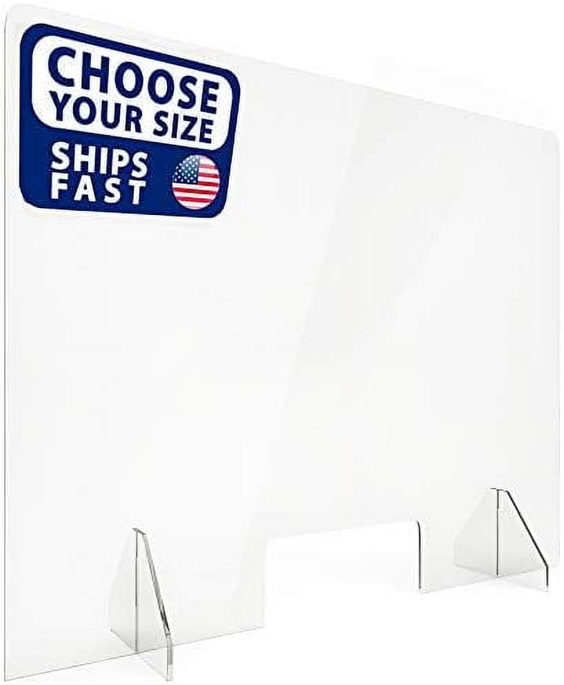 Sneeze Guard | Large, Sturdy ¼” Acrylic Plexiglass Shield | USA-Made ...