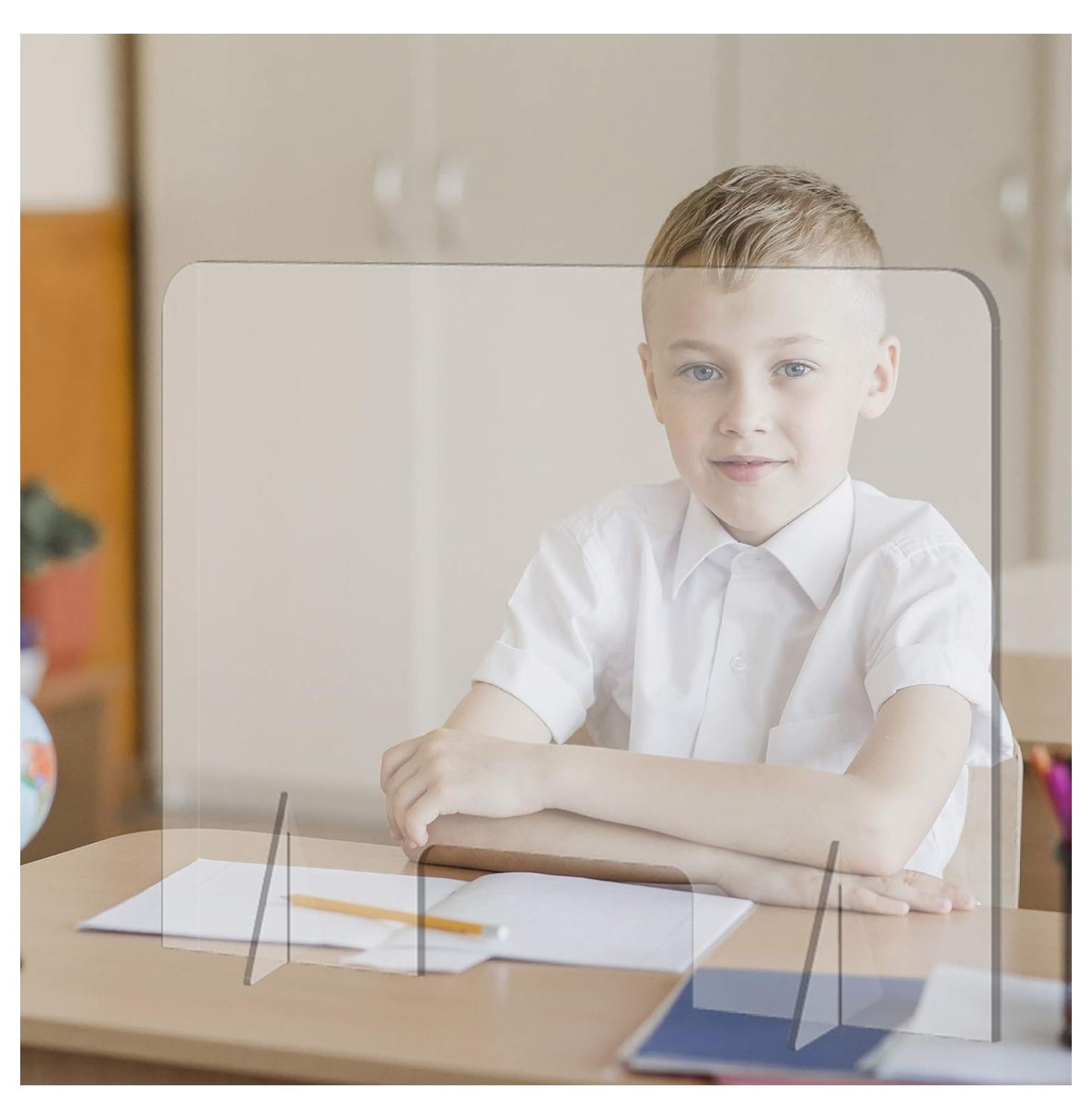 , Sneeze Guard Panel for Desk, Counter and Table, Portable Plexiglass ...