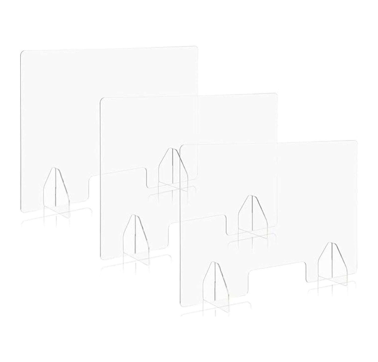 Sneeze Guards 3 Pack 1/4" Thick 36"x24" Acrylic Protective Freestanding ...