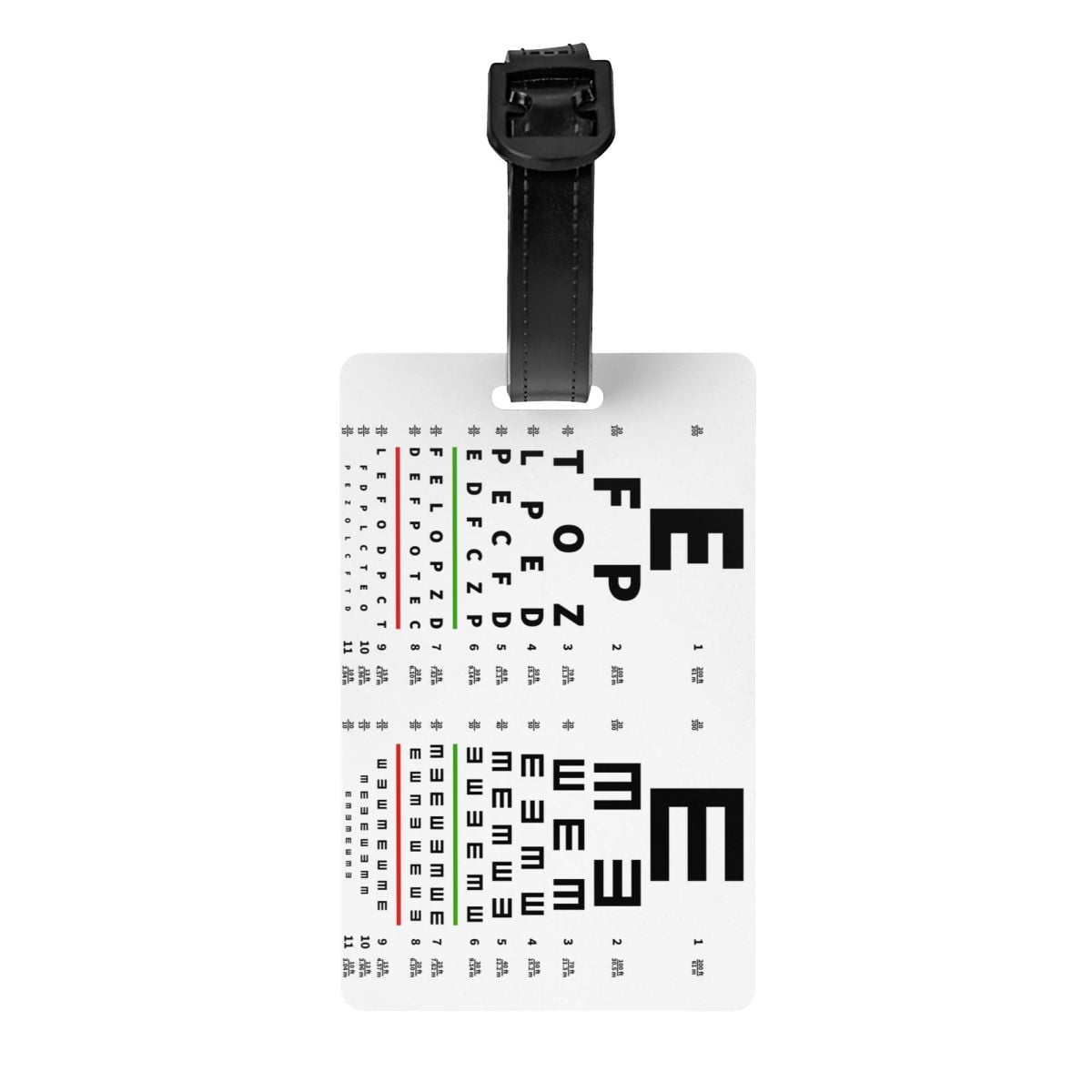 Snellen Chart Eye Test Luggage Tag Optometrist Optician Travel Bag ...