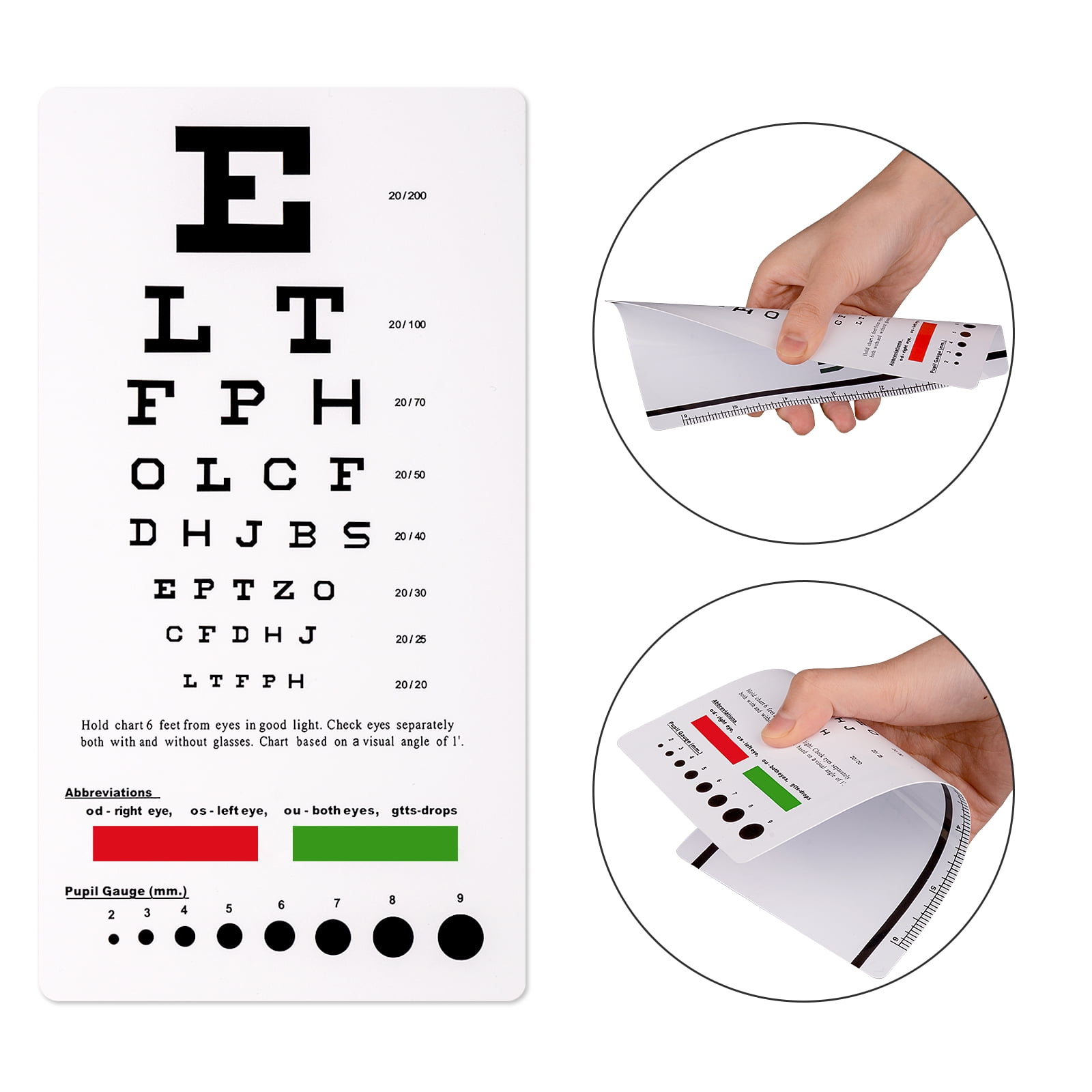 Snellen Eye Chart, Pocket Size Eye Testing Chart - Walmart.com