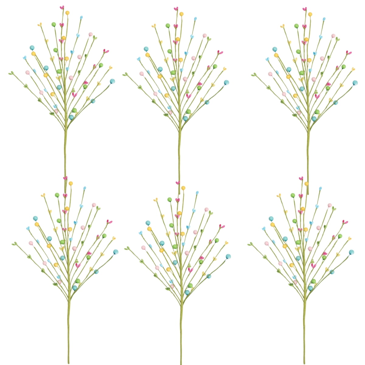 Snfy 6 Pcs Spring Berry Stems 17 Inch Artificial Pastel Pip Sprays ...