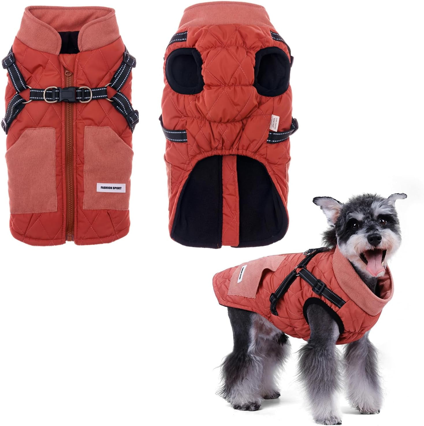 Snfy Dog Coat for Medium Dogs Jackets Waterproof Reflective Fleece ...