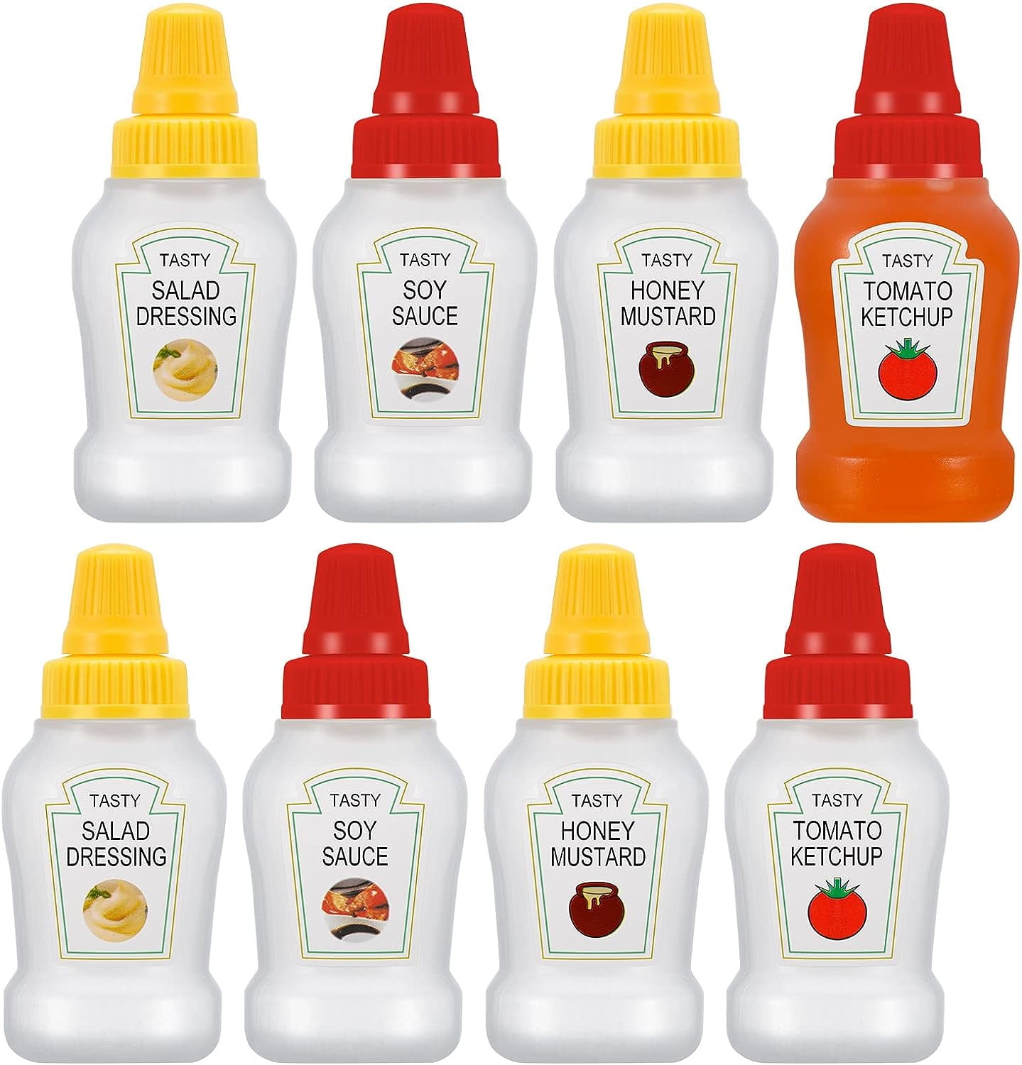 Snfy Mini Ketchup Bottles with Sturdy Screw Cap, 25ml Mini Condiment ...